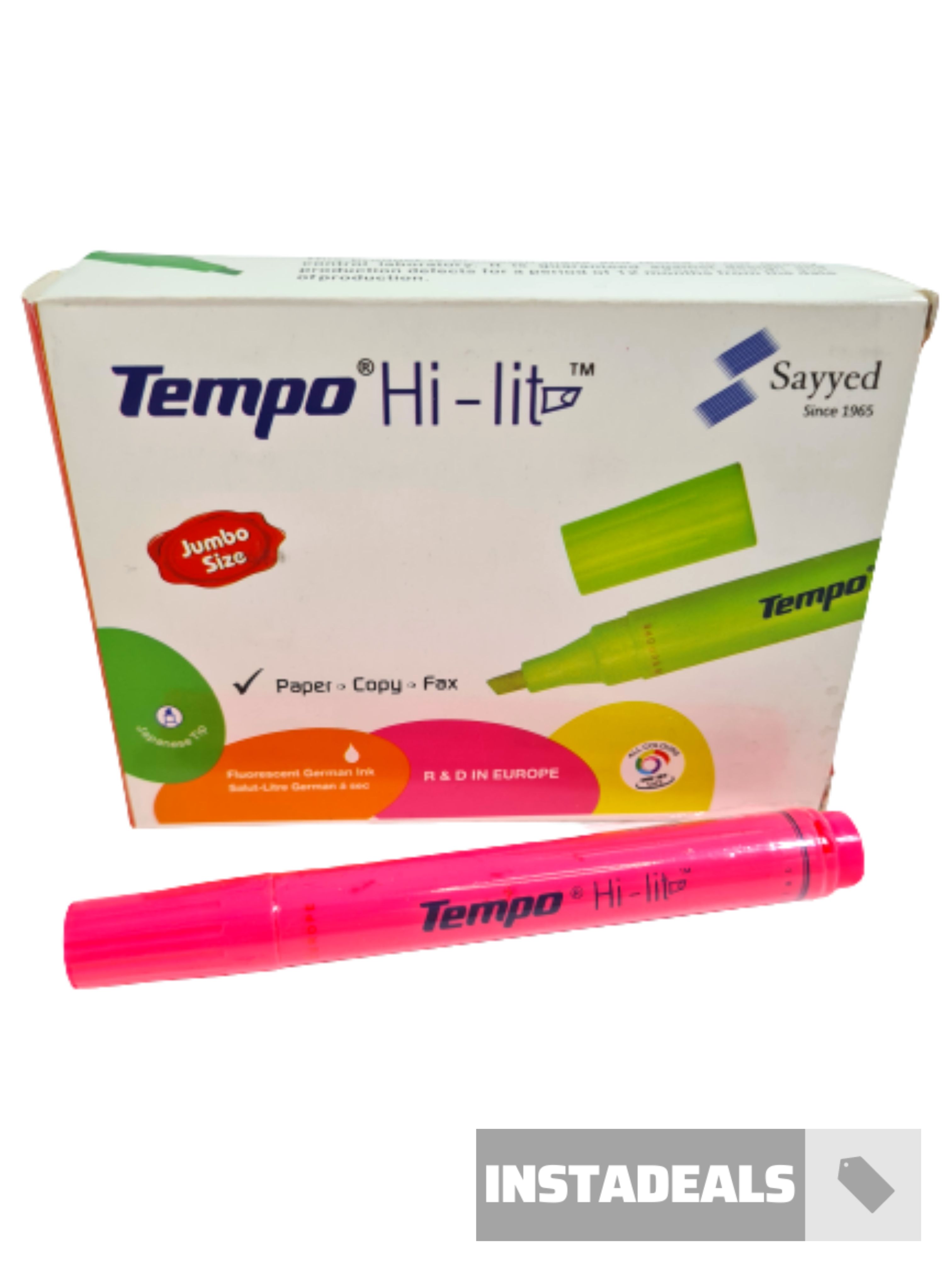 Tempo Brand Hi-lite German Ink Japanese Tip Highlighter Pen & Text ...