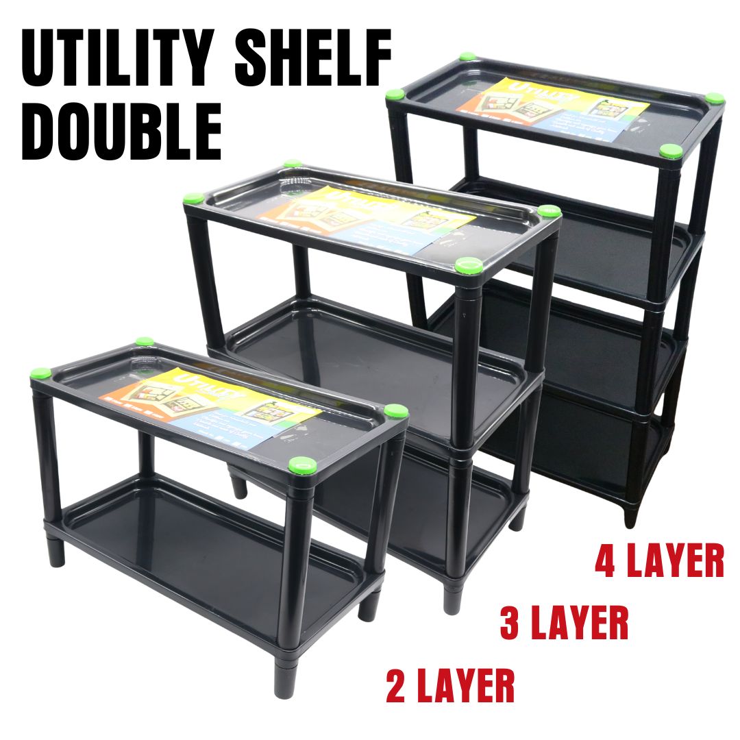 Homeflix Utility Shelf Double 2, 3, 4 Layer Storage Organizer Utility ...