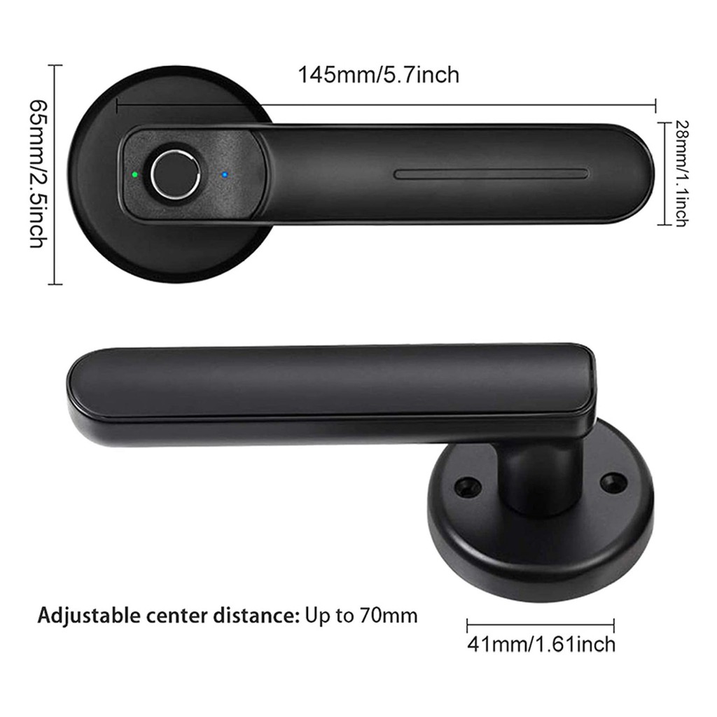 【Manila Shipment】Fingerprint Door Lock Handle Smart Electric Biometric ...