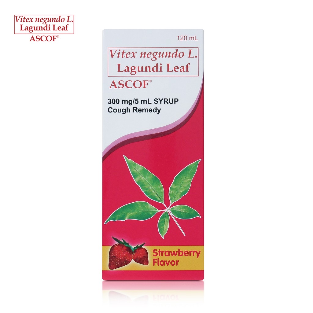 Ascof 300mg/5ml Syrup Cough Remedy Strawberry Flavor 120ml | Lazada PH
