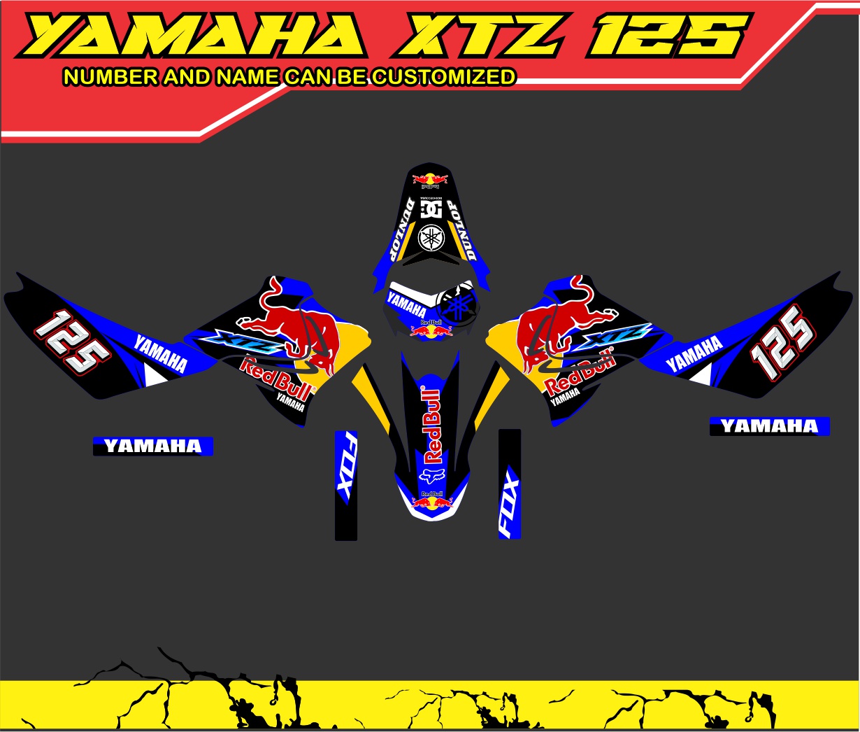 Yamaha xtz 125 full body decals | Lazada PH
