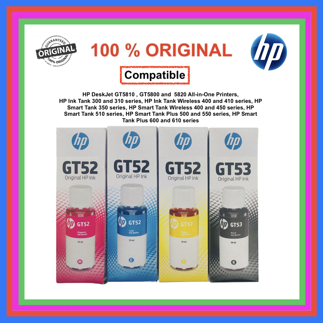 HP GT52 / GT53 Ink For HP DeskJet GT5810 , GT5800 and 5820 All-in-One ...