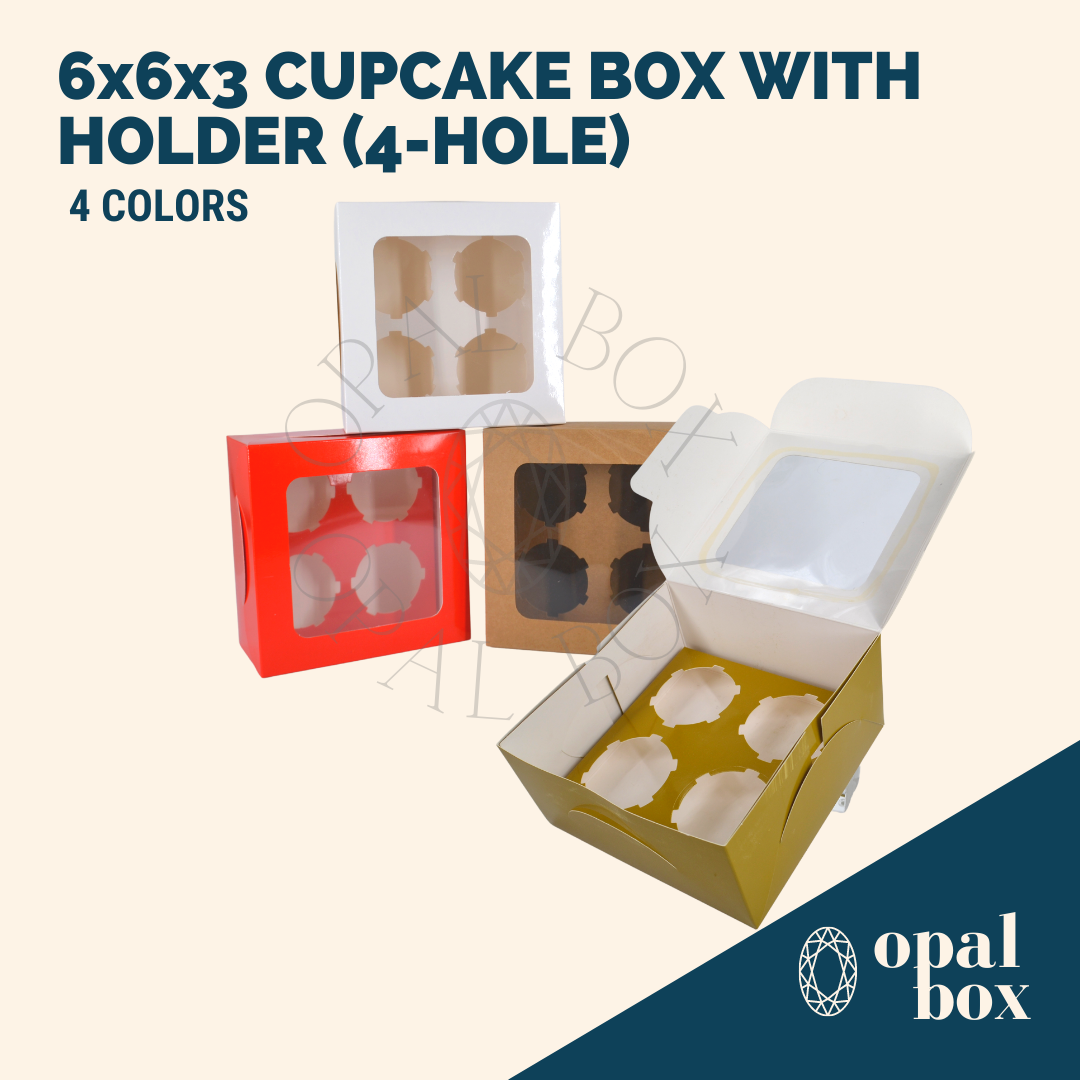 6x6x3 Cupcake Box / 4 Hole Cupcake Box | Lazada PH
