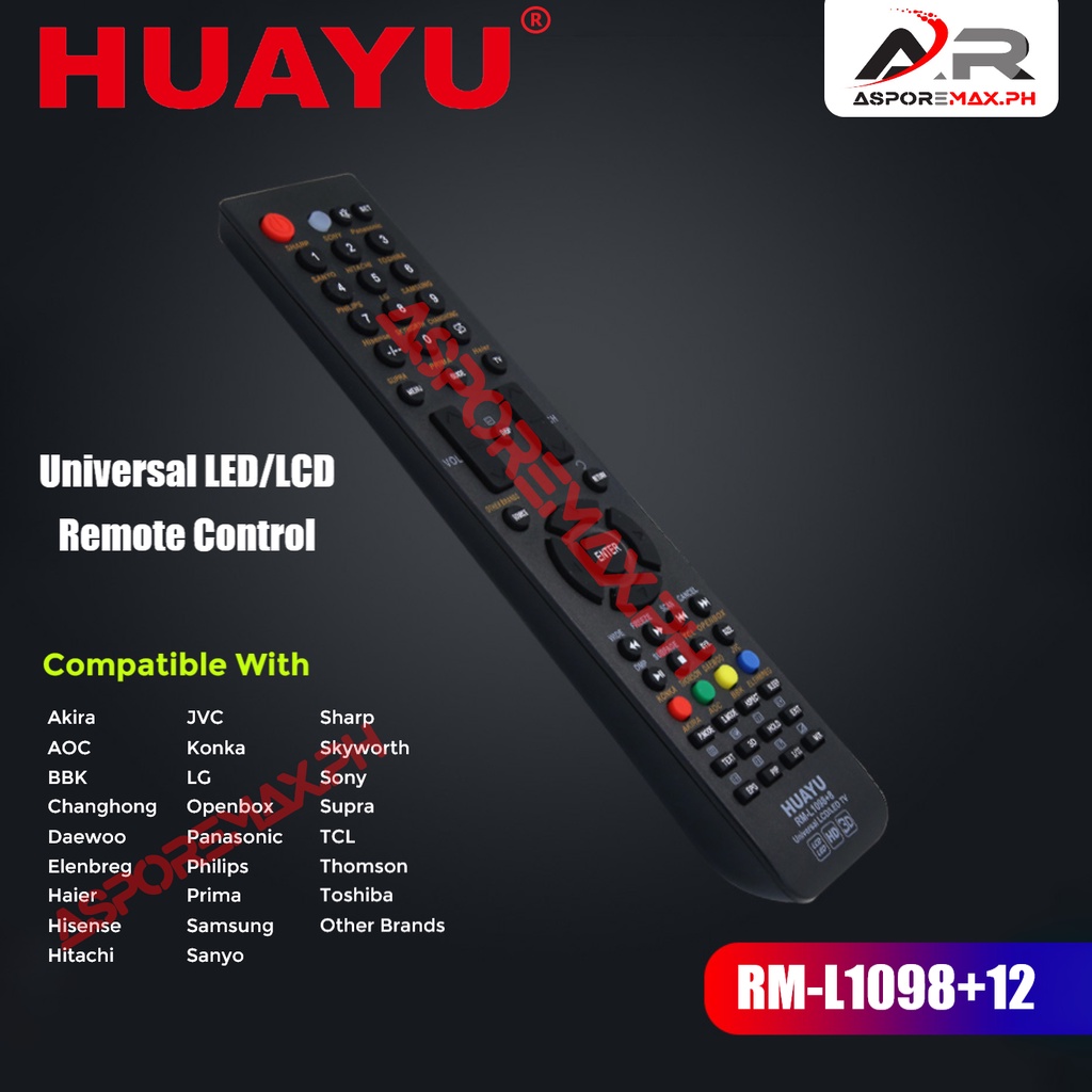 Huayu RM-L1098+12 UniversalLED/LCD Remote Control COD | Lazada PH