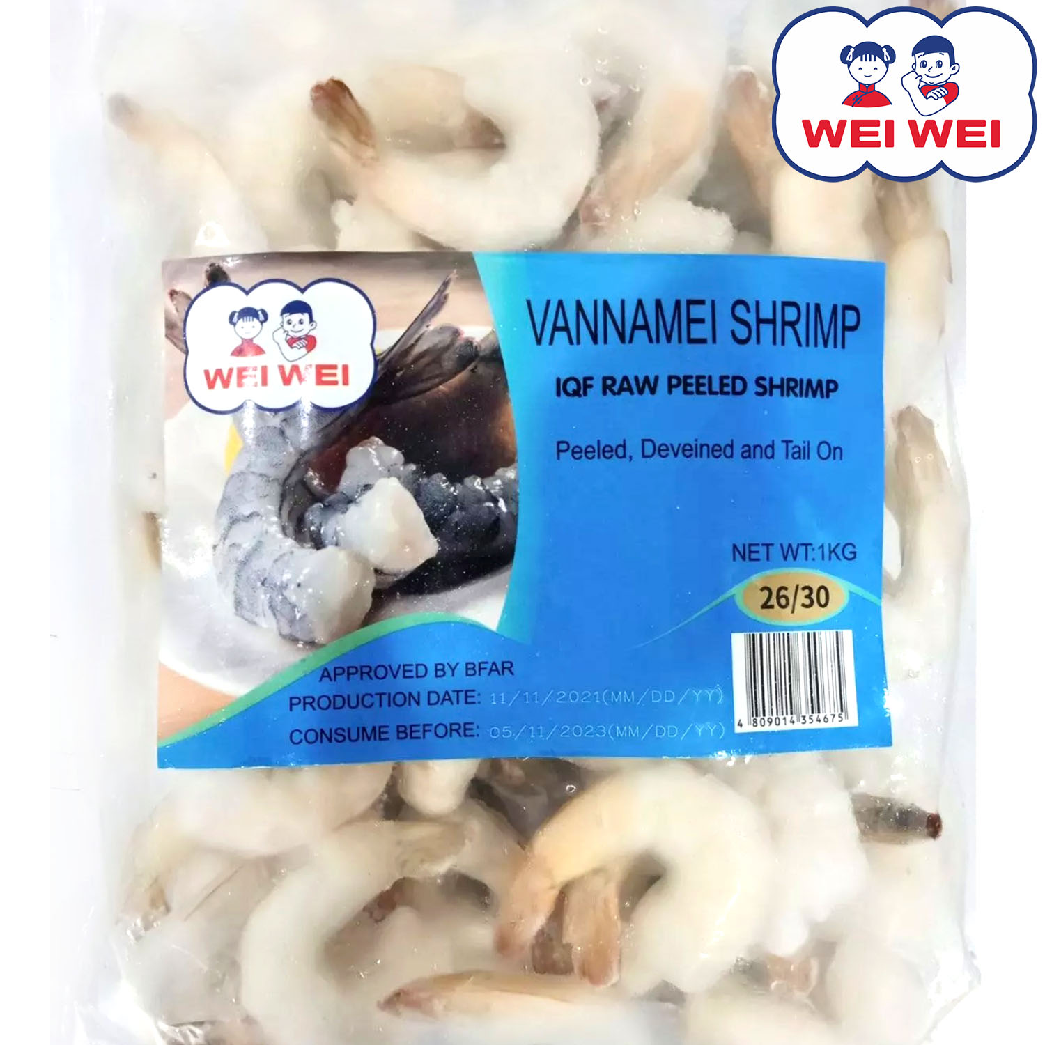 Wei Wei Raw Peeled Shrimp 26/30 PND T0 1kg | Lazada PH
