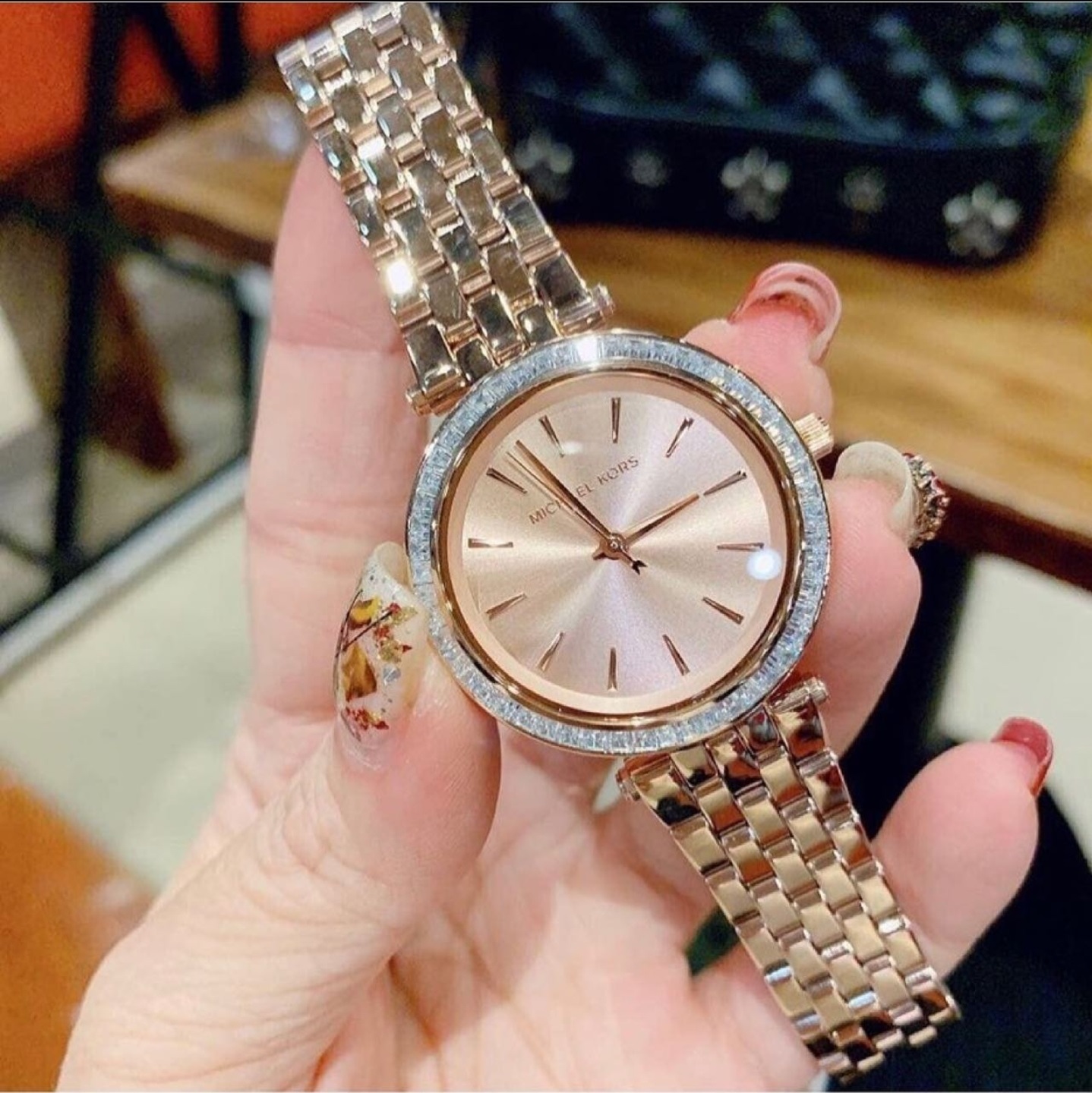Original Michael Kors Mini Darci Rose Dial Rose Gol-tone Steel Ladies ...