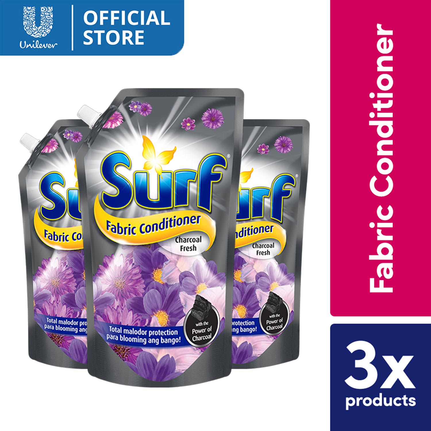 [BUNDLE OF 3] Surf Fabric Conditioner Charcoal Fresh 1.5L Pouch | Lazada PH