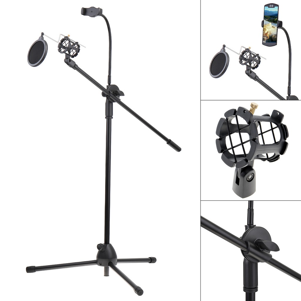 Professional Swing Boom Floor Microphone Tripod Floor Stand with Shock ...