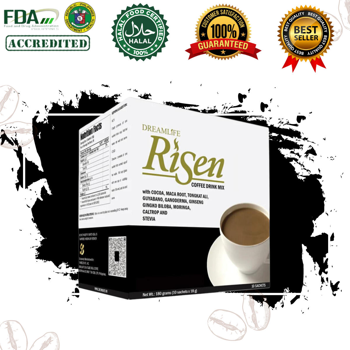 Risen Coffee mix 10 sachets x 18g/ Libido booster/Sex enhancer/Increases Fertility both Men ...