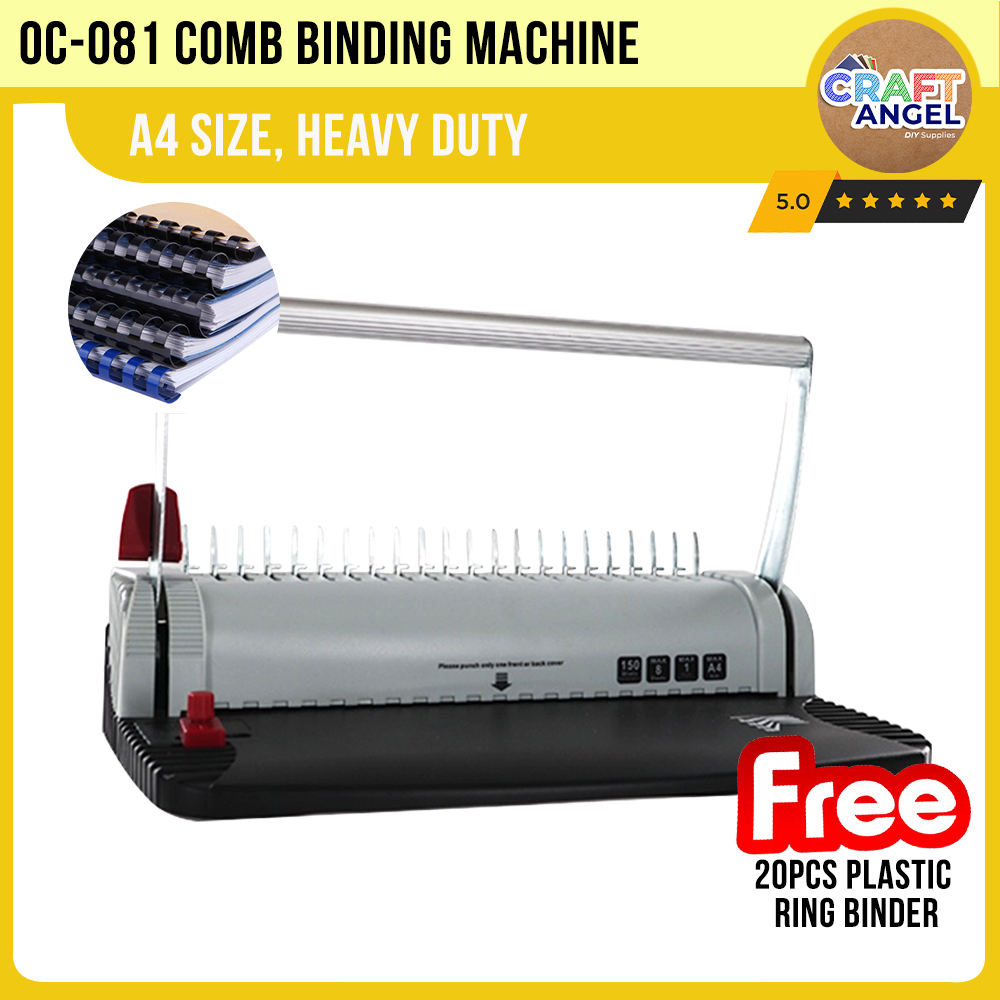 Comb Binding Machine OC-081 Officom A4 Size with 20pcs Plastic Ring ...