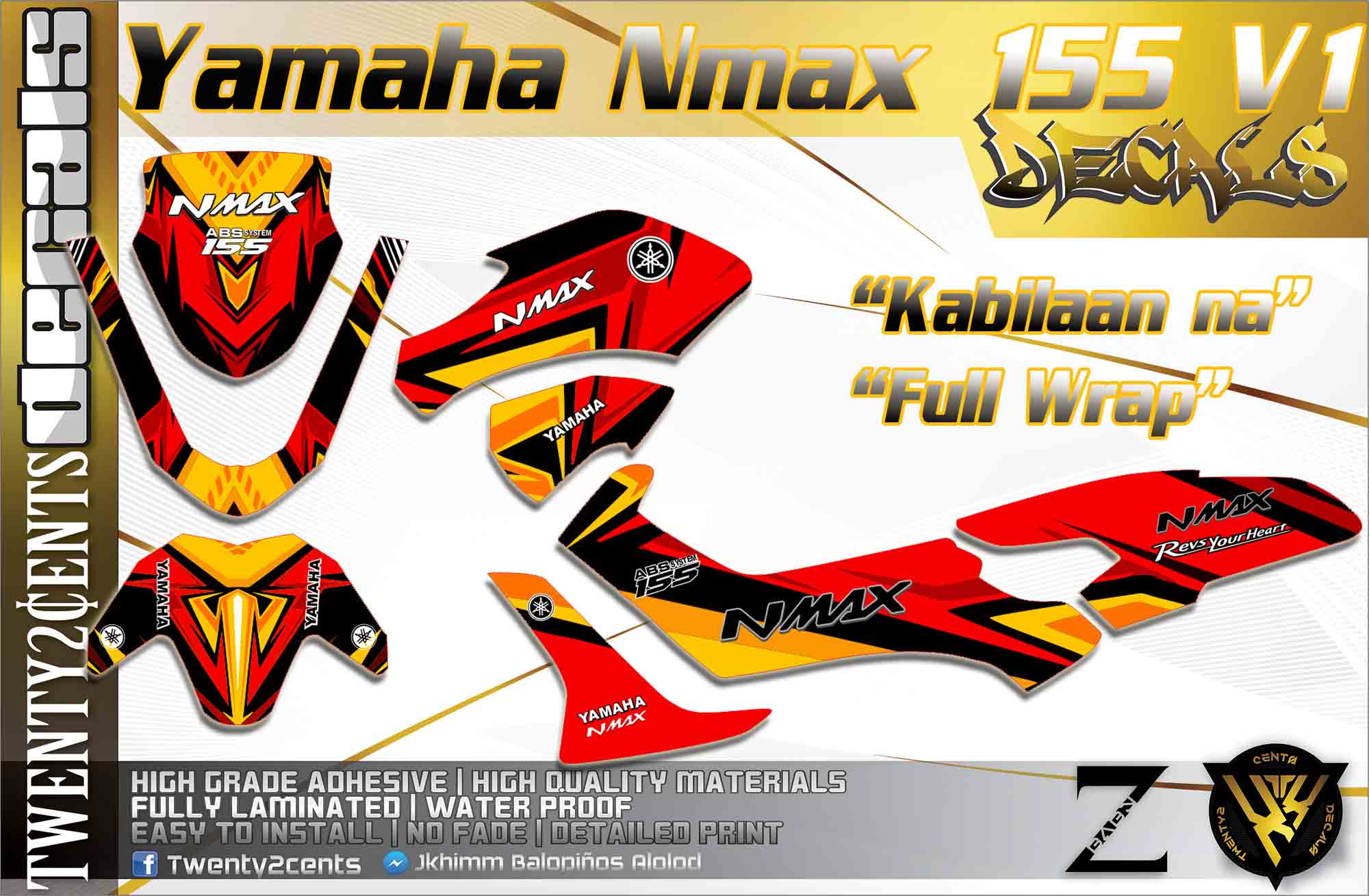 High-Quality Decals and Stickers for yamaha NMAX 155 V1 full wrap ...