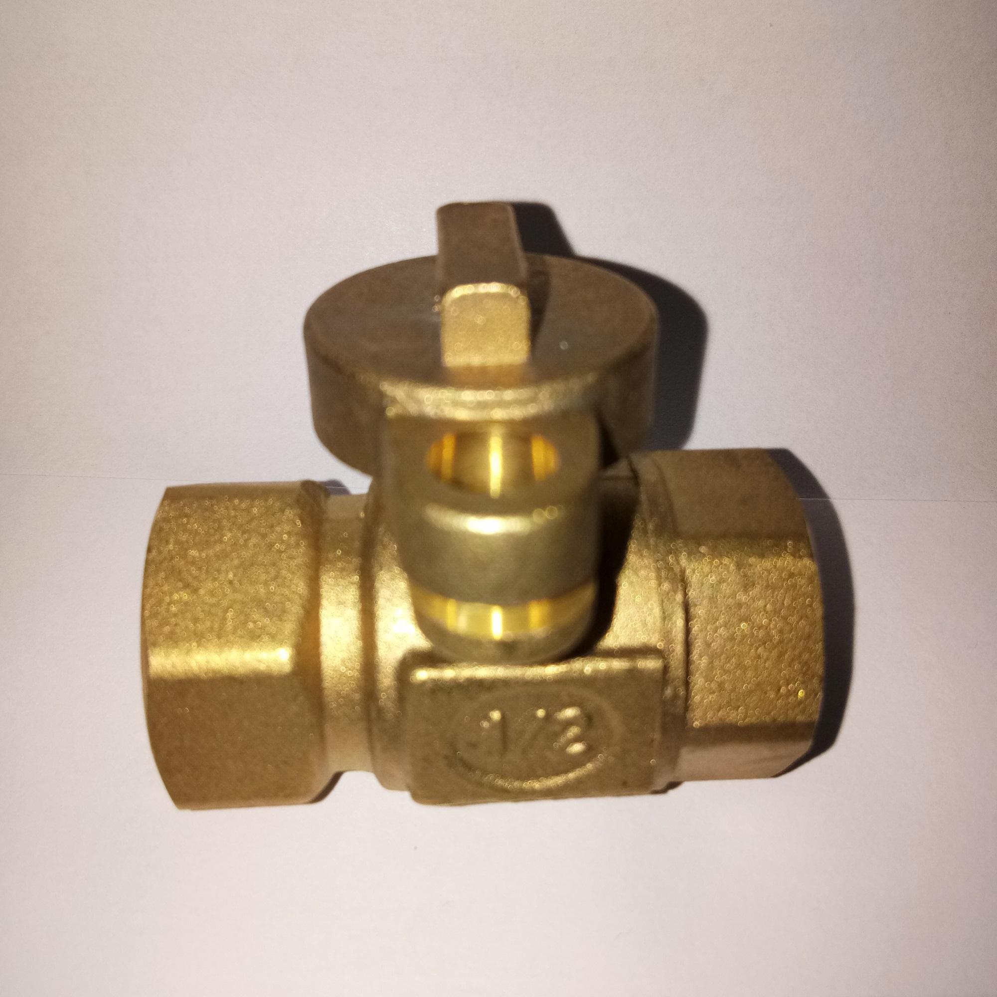 Ball Valve with Lock wing 1/2 Brass LD for Water Meter Copper Gate ...