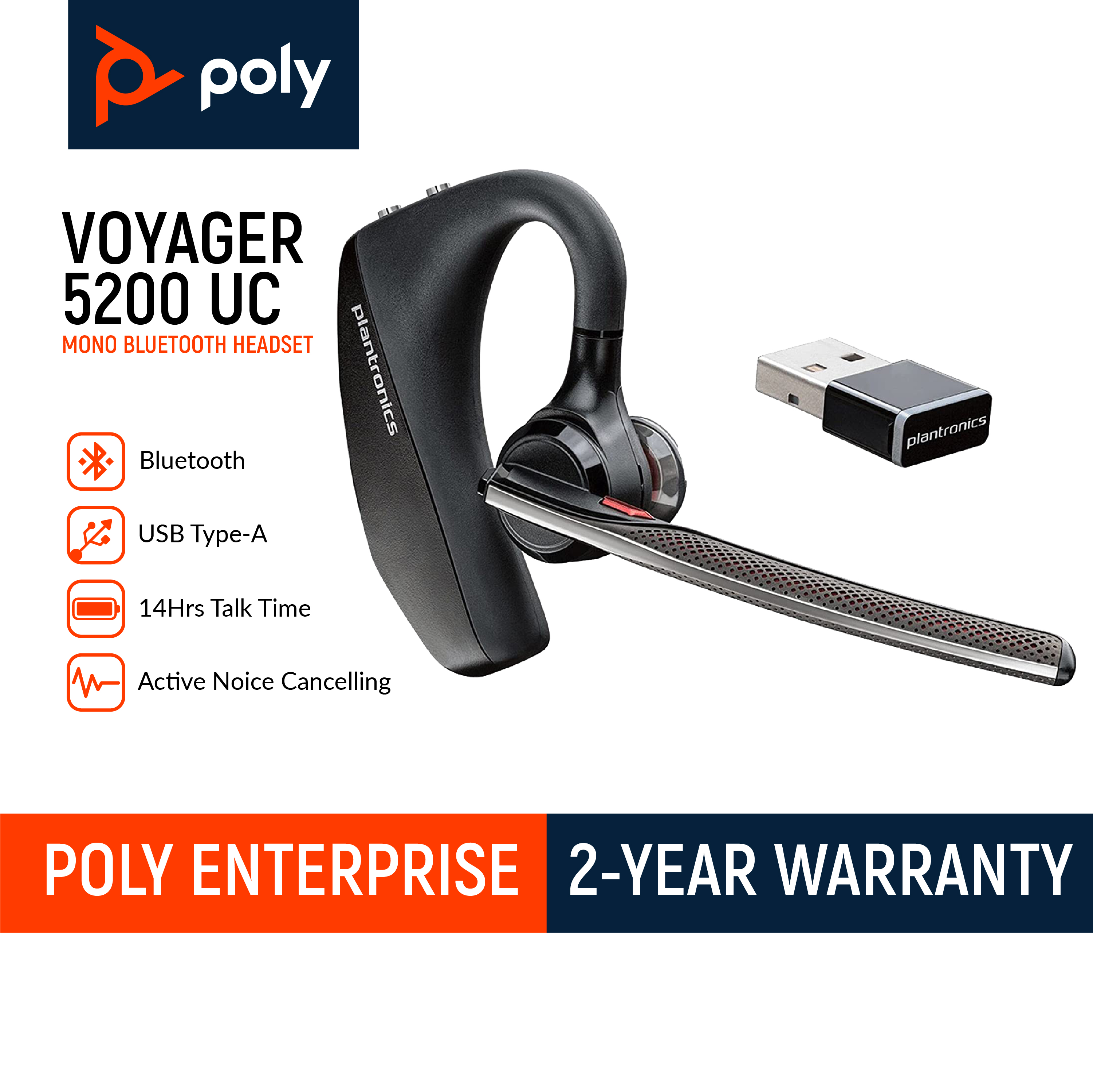 Plantronics Voyager 5200 Bluetooth Headset Now Available Poly Voyager