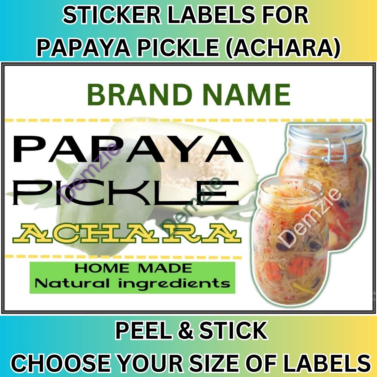 STICKER LABELS FOR PAPAYA PICKLE (ACHARA) - PEEL & STICK | Lazada PH