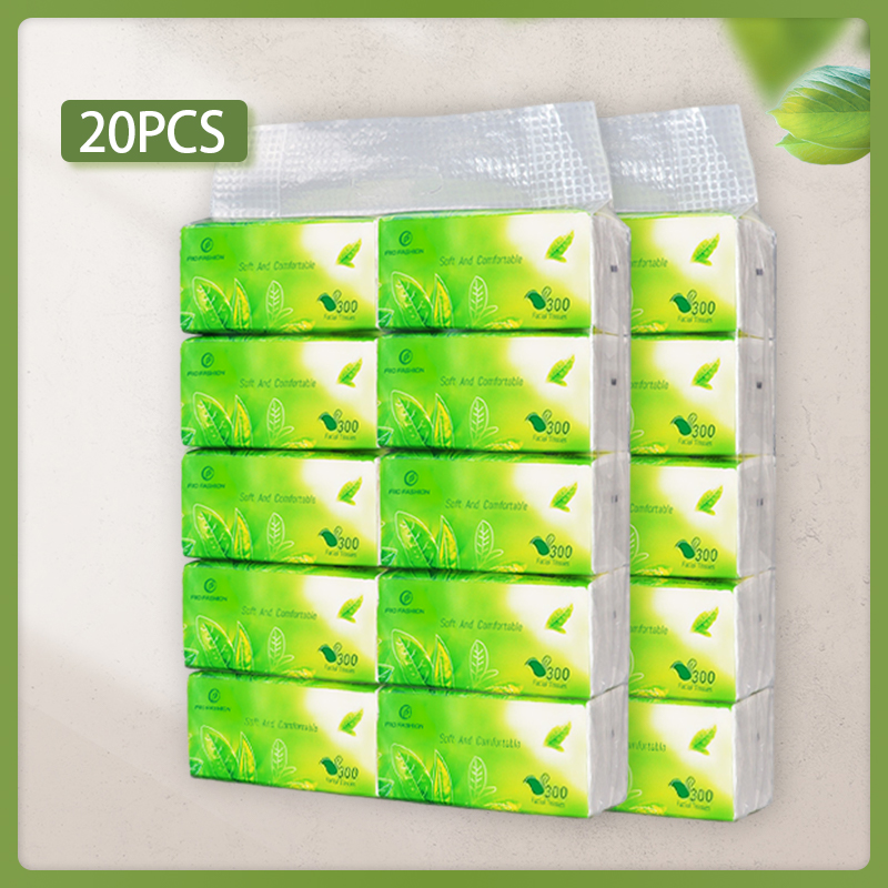 20pcs Organic green tea Facial Tissue Paper 4 ply 10 Packs Tissue Paper ...