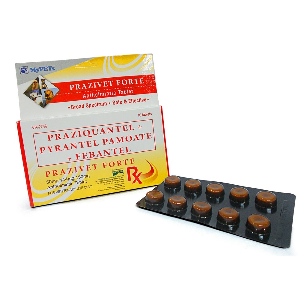 PRAZIVET FORTE ( PRAZIQYANTEL PYRANTEL PAMOATE FEBANTEL) | Lazada PH