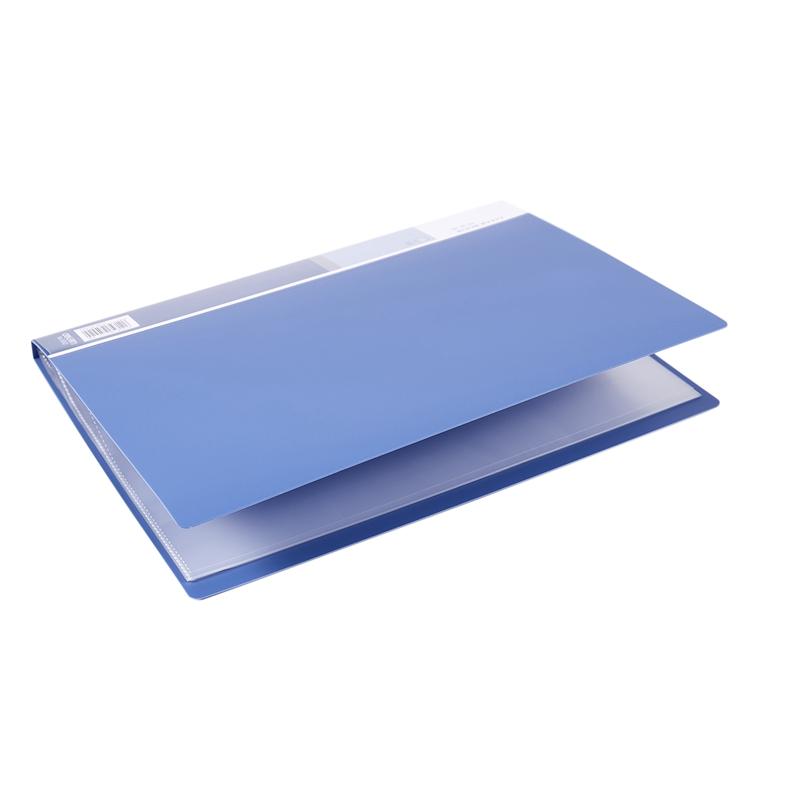 Blue Plastic Cover A4 Clear Book File with 20 Clear Pockets ...