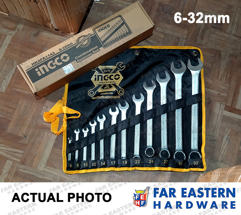 INGCO Combination Wrench Spanner 12pcs Set (6-24mm) (3-32mm) INHT | Lazada PH