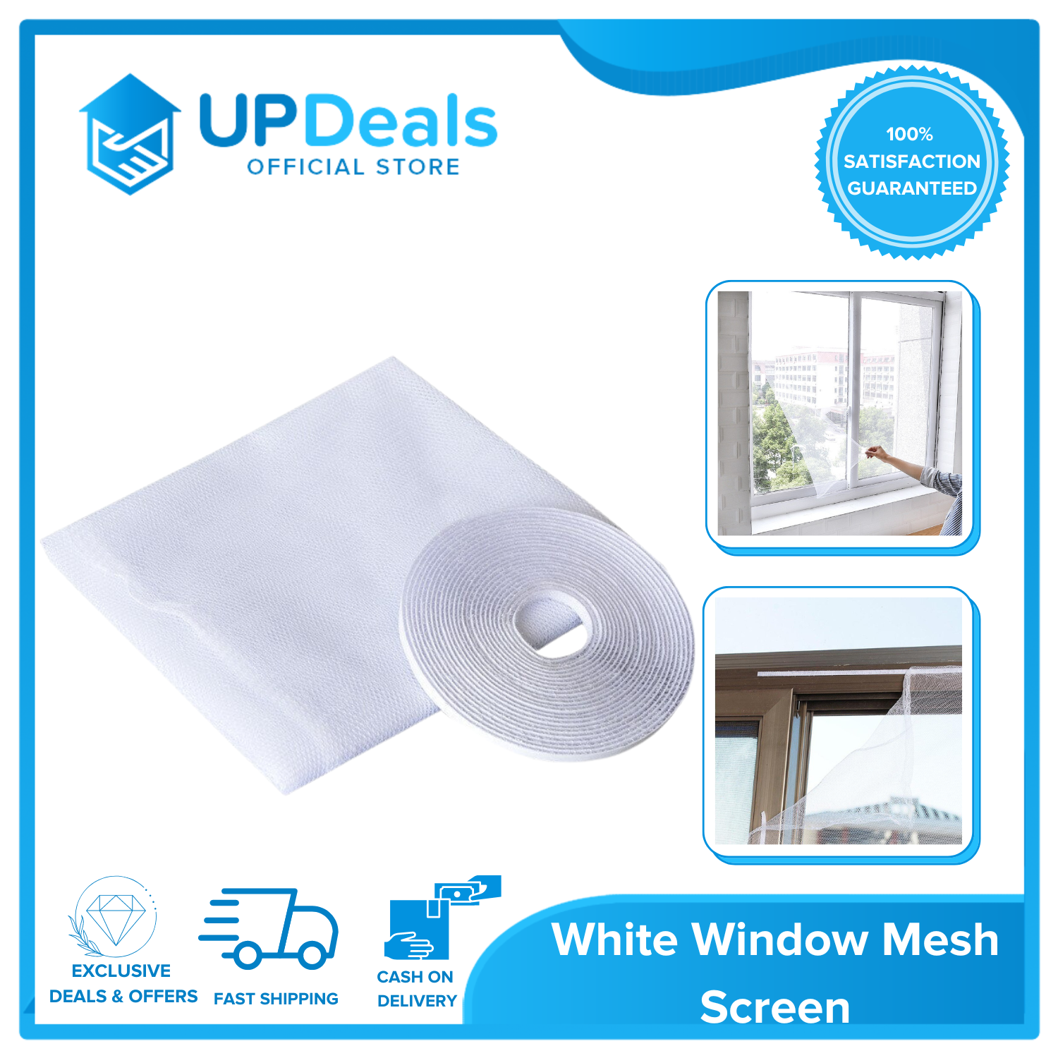 UPDeals Self-adhesive Indoor White Window Mesh Curtain Screen | Lazada PH