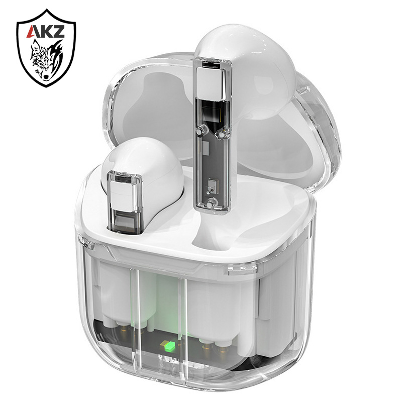 AKZ New TWS Wireless Bluetooth Earphone 5.3 Transparent Charging Case ...