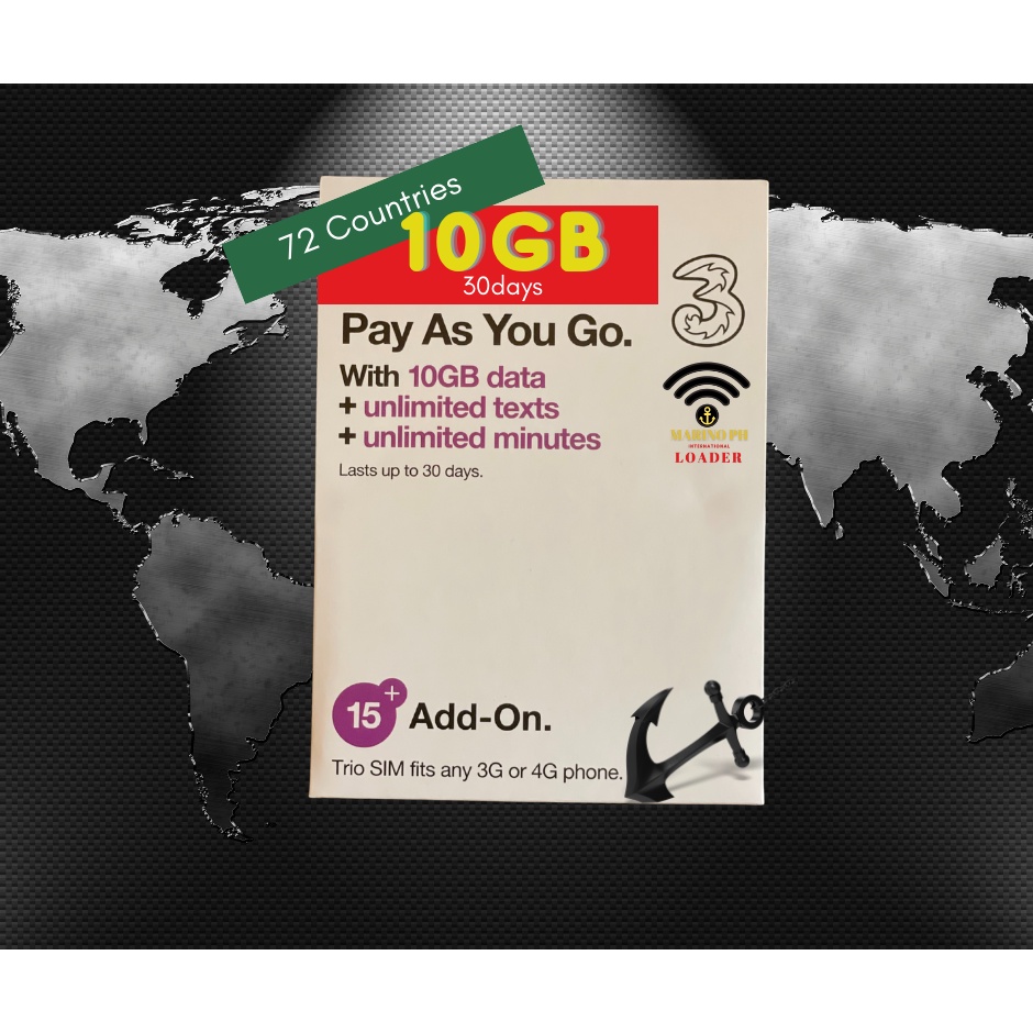 Three UK Sim Card [ 3 UK Pay As You Go Sim ] + FREE 10gb for 30days ...