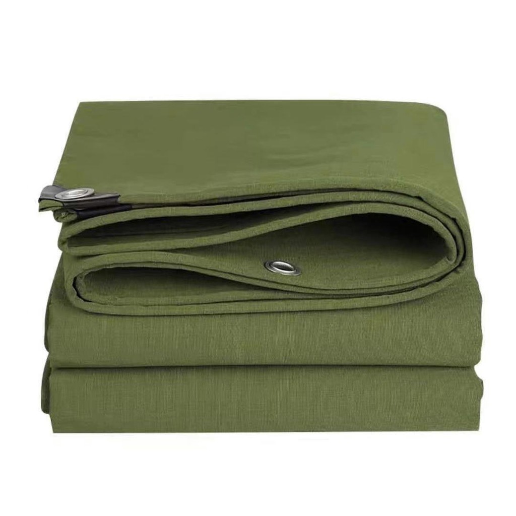 Army Green Heavy Duty Canvas Tarp NO EYELETS Tarpaulin Sun Rain Car Per ...