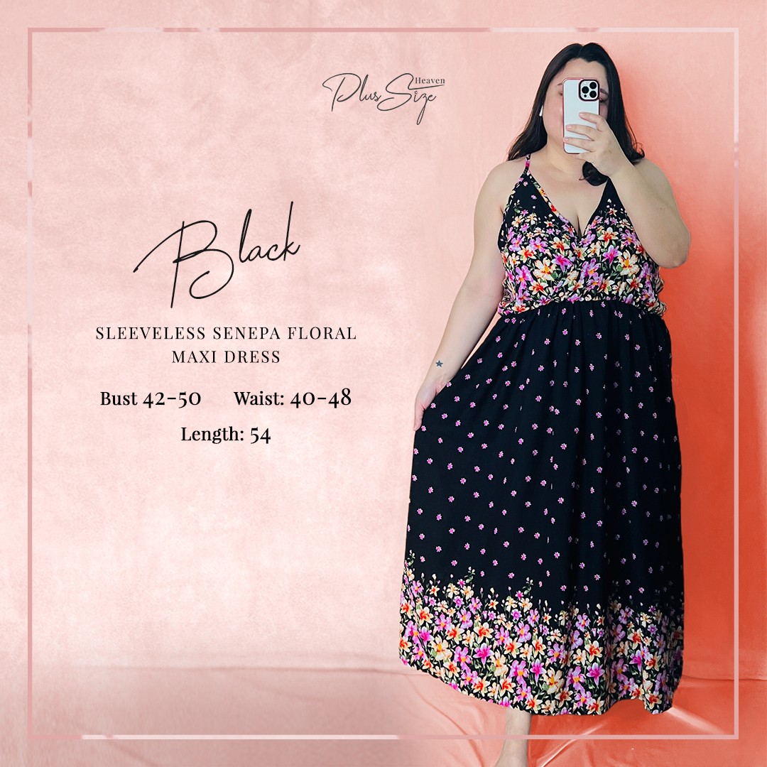 Plus Size Floral Senepa Sleeveless Maxi Dress | Lazada PH