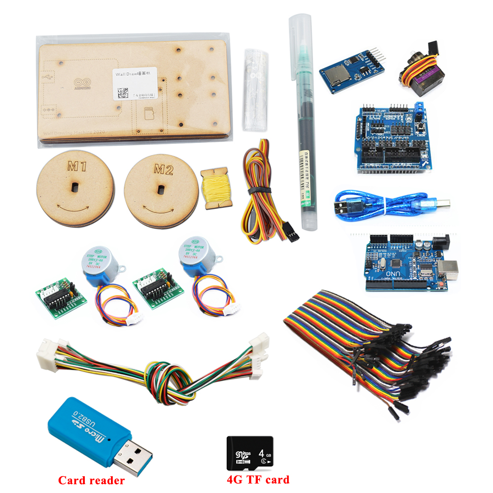 New Draw Wall Painting Robot with Cable Plotter Arduino Maker Project Kit Polar Graph with Motor ...