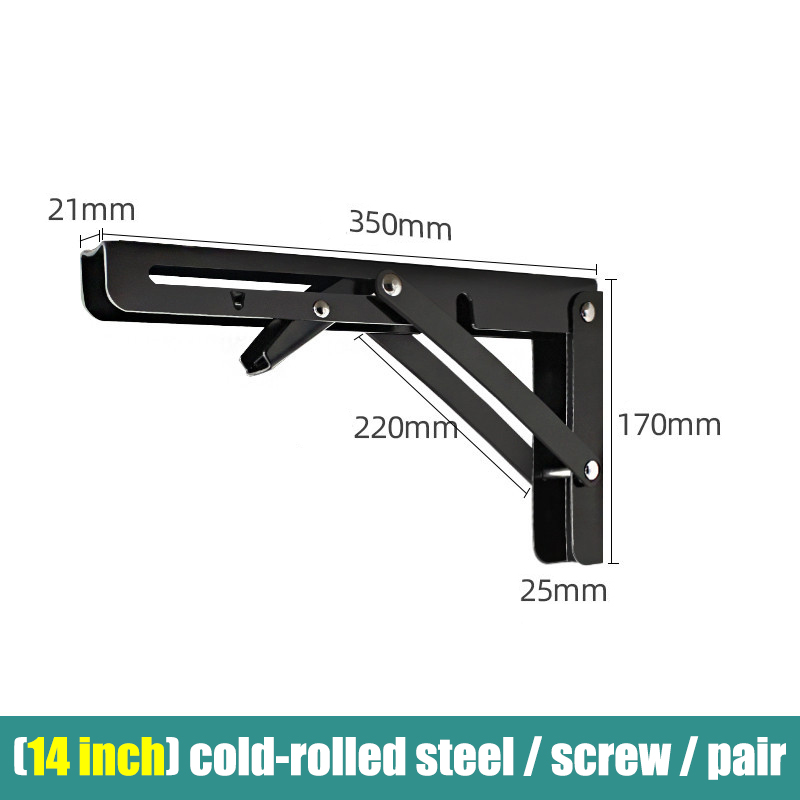 Folding Angle Bracket Adjustable Wall Mounted Folding Table Shelf Bracket Triangle Bracket ...