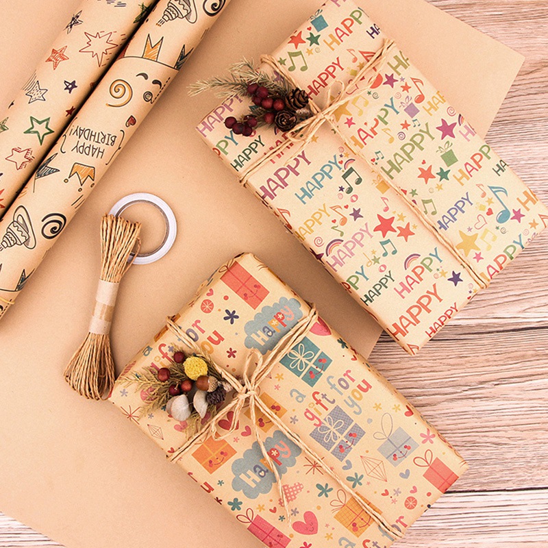 6 Pcs Wrapping Paper Sheets,Birthday Wrapping Paper Set Festival Gift ...
