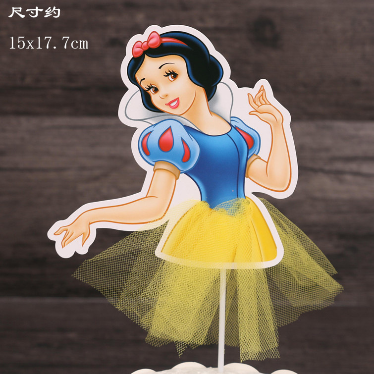 Birthday Party Cake Topper Girls Favors Belle Snow White Princess Theme ...