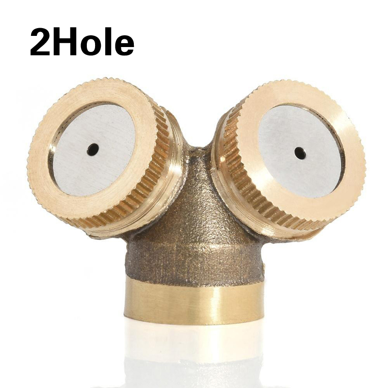 Brass Misting Spray Nozzle 2/3 Hole Garden Sprayer Irrigation Watering ...