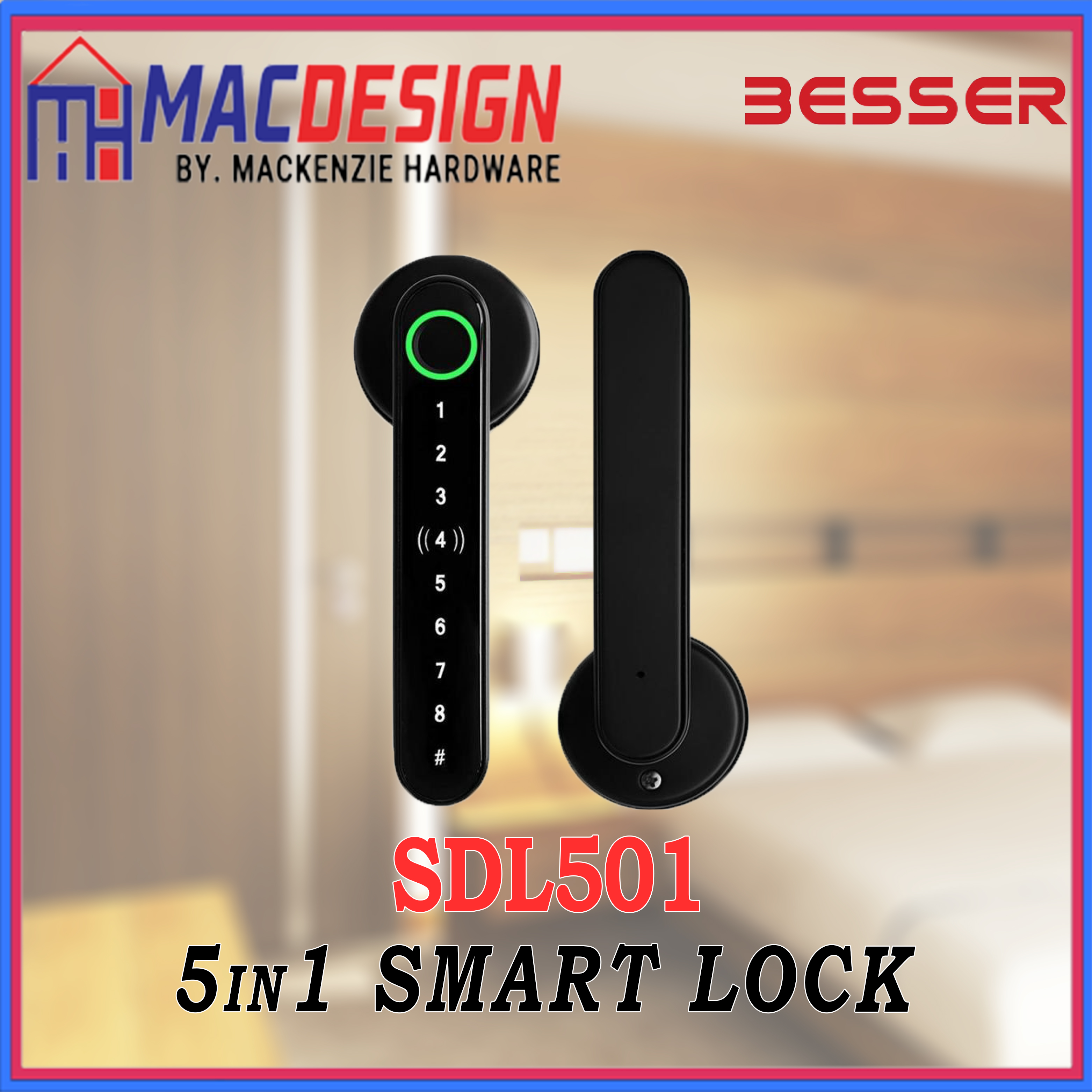 BESSER SDL501 SMART DOOR LOCK 5IN1 | Lazada PH