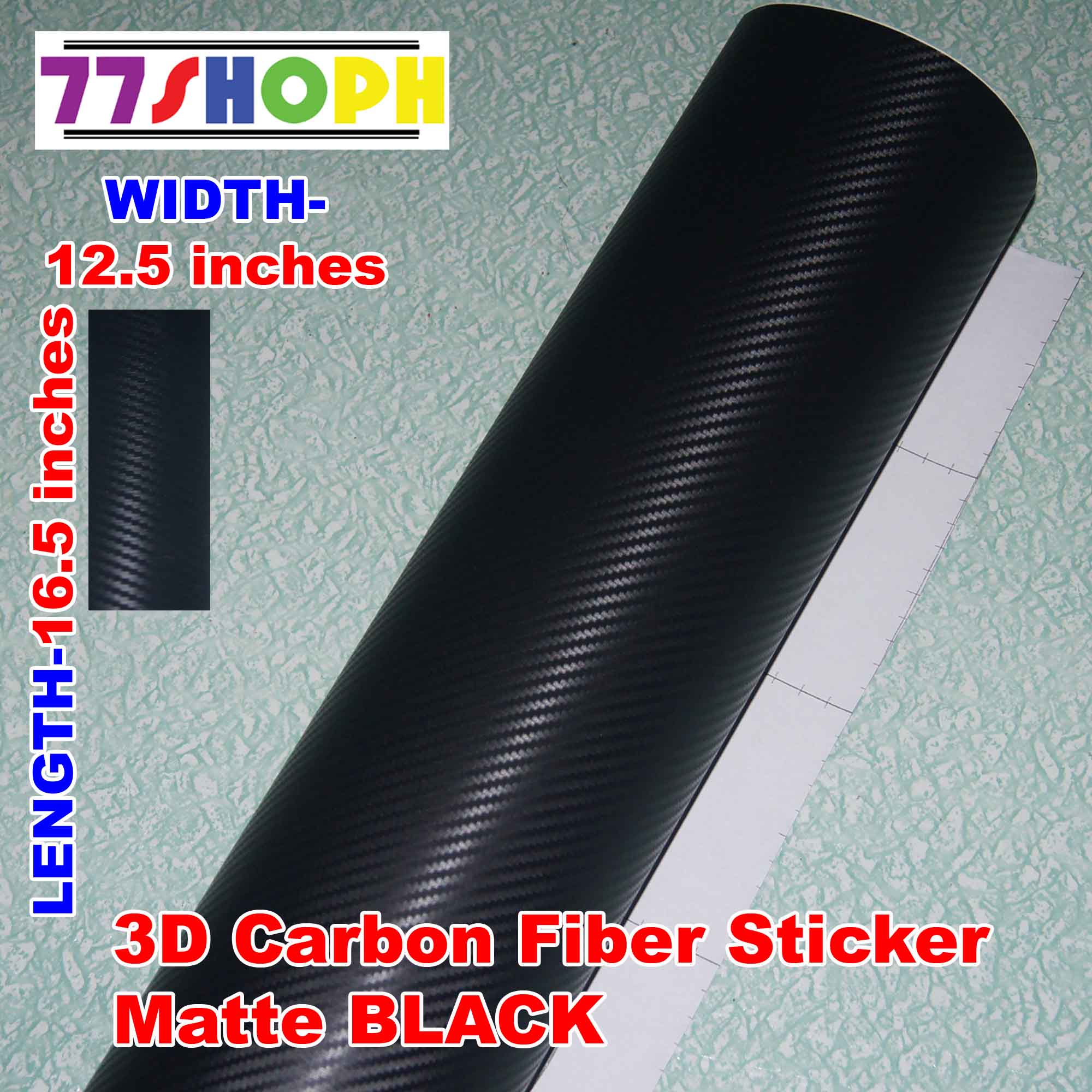 Carbon Fiber Sticker 3D Vinyl Matte Black SALE | Lazada PH