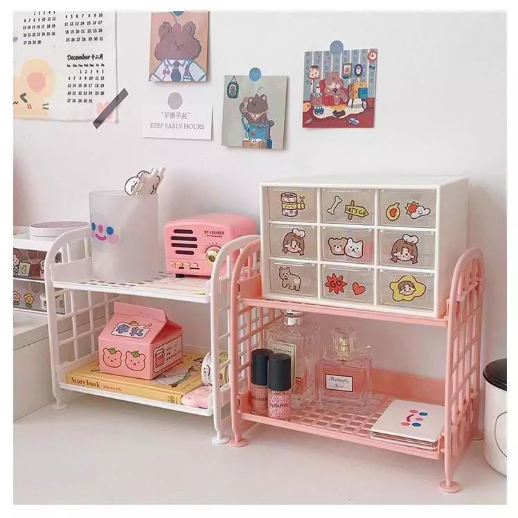 Korean Ins Desk Folding Shelf Simple Creative Debris Storage Artifact ...