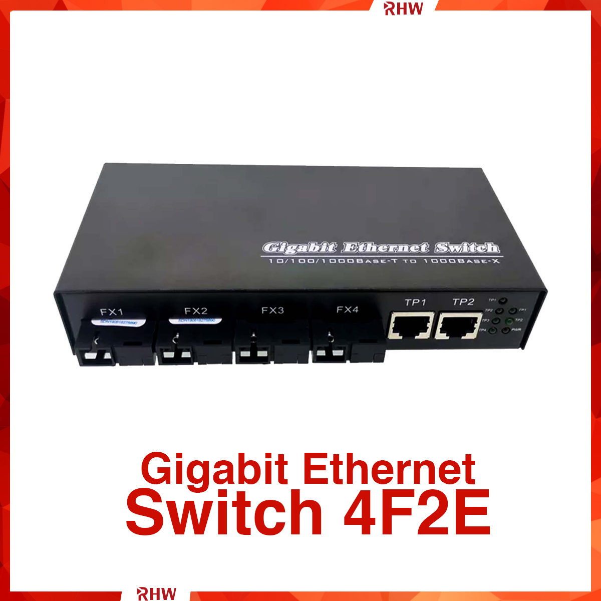 4F2E Fiber Optical switch 4│1.25G SC 2 1000M│RJ45 Gigabit Ethernet ...