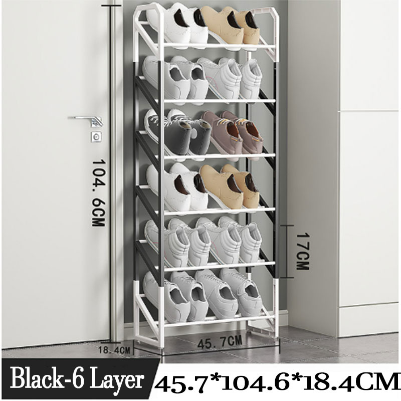 5/6 Layers Shoe Rack Anti Slip Shoe Rack No Drill Door Entrance Balcony ...