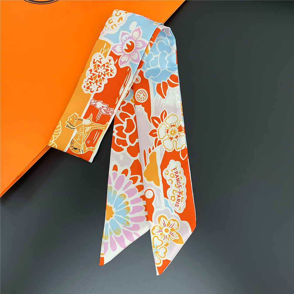 1 Piece Twilly Scarf For Bag Handle Small Long Silk Scarf Bag Binding 1 Piece Twilly Scarf For Bag Handle Small Long Silk Scarf Bag Binding