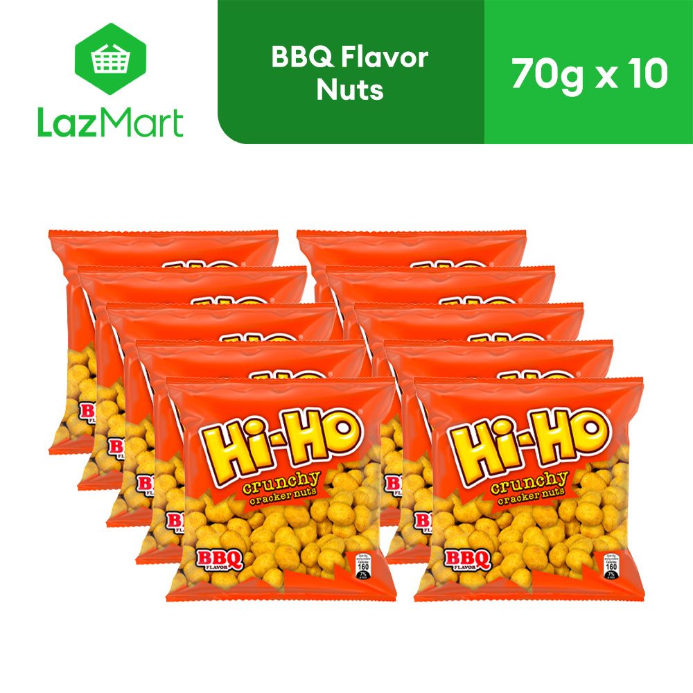 HI-HO Crunchy Cracker Nuts BBQ 70g - Pack of 10 | Lazada PH