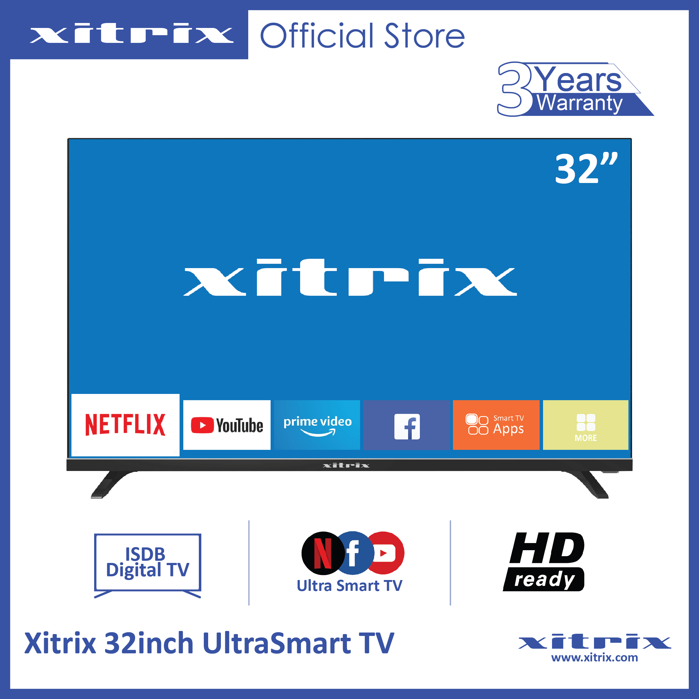 Xitrix 2022 Model 32-inch Bezel Free Netflix Smart ISDB Digital TV; 3 ...