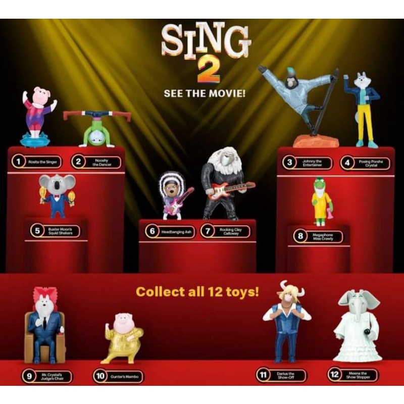 Mcdo Mc Donald's Happy Meal Toy - Sing 2 The Movie Characters | Lazada PH