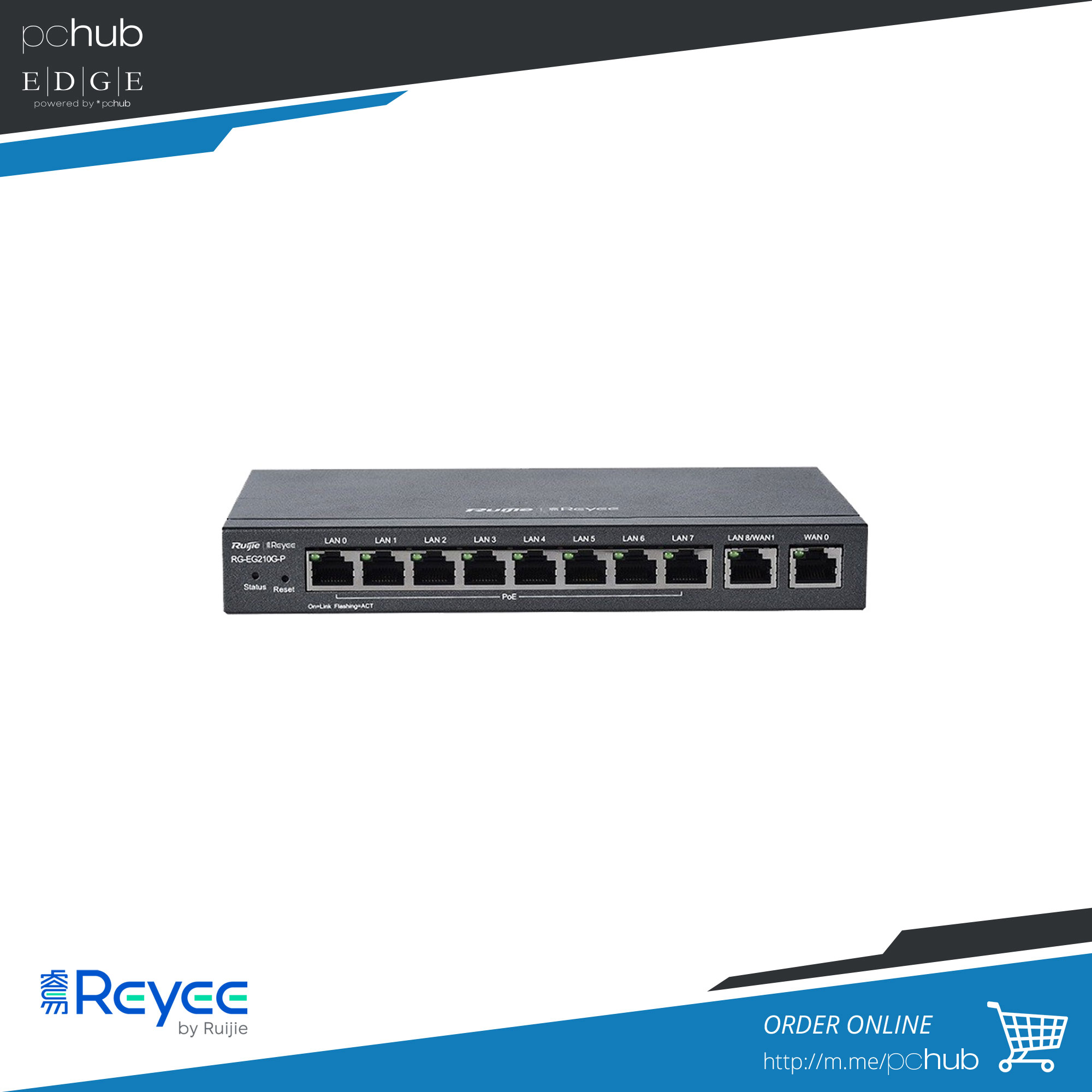 PChub | Reyee RG EG210G P, 10 port, cloud managed 8X PoE router 70W ...