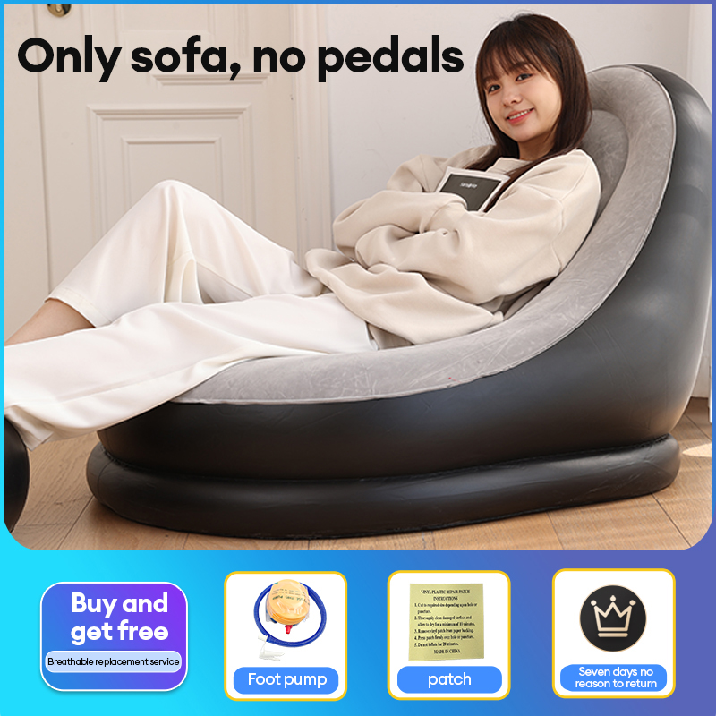Portable Inflatable Sofa with pedal Home Outdoor Leisure Lazy Sofa ...