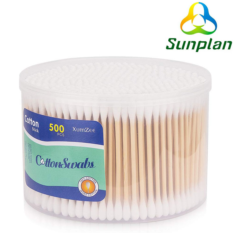 500 Count Cotton Swabs with Strong Bamboo Sticks by Xumzee, Finest ...