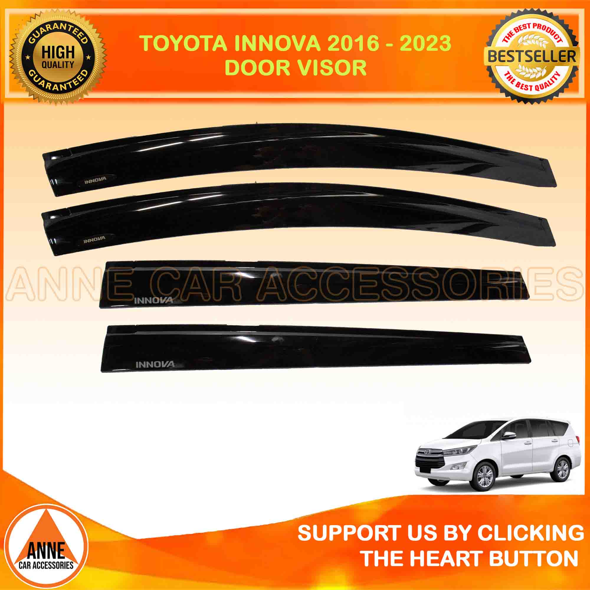 Rain Gutter Rain Visor Toyota Innova V G J E August 2012- 2022 /Innova ...