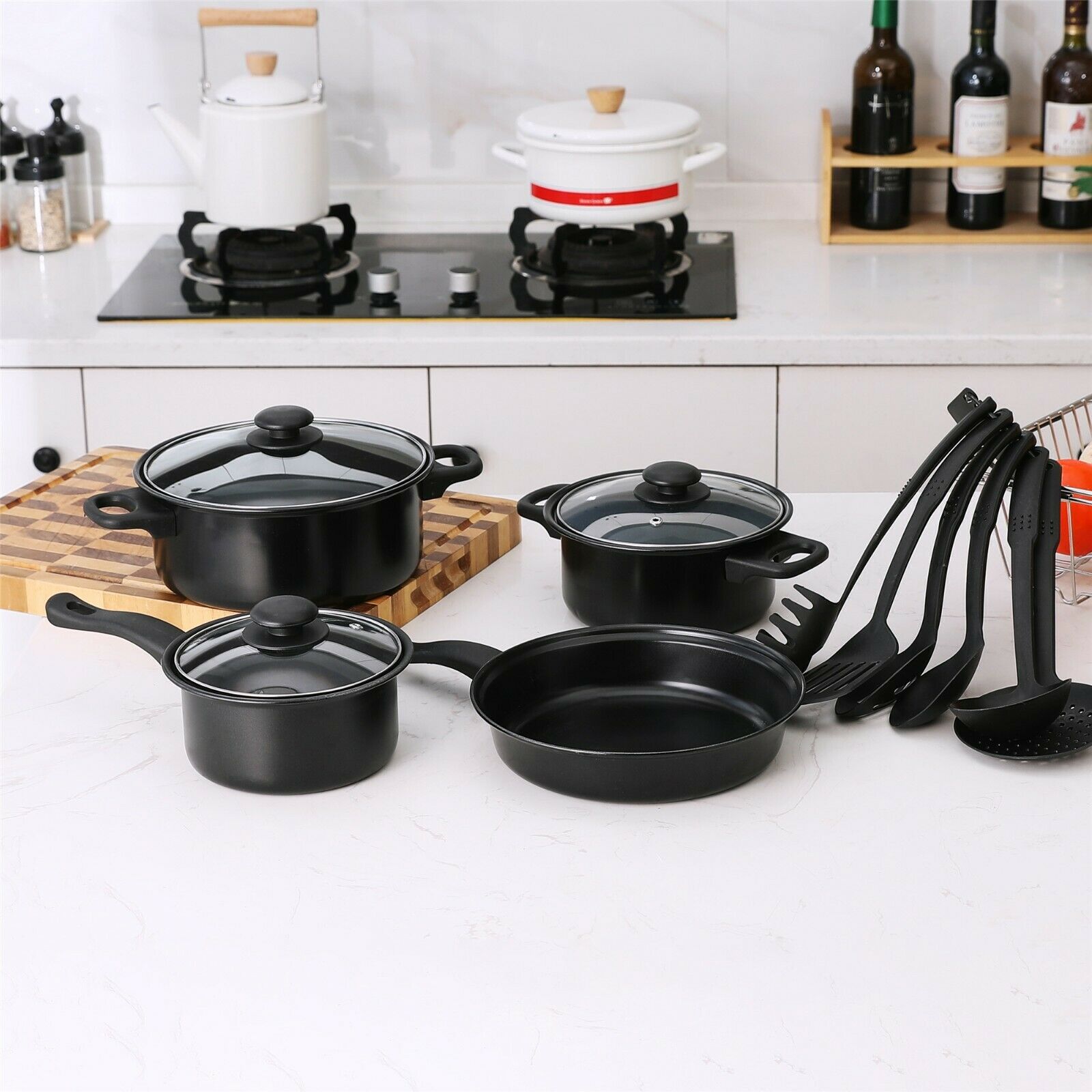 13 pcs Cookware Set Non Stick Pan and Casserole with Kitchen Tools Set ...