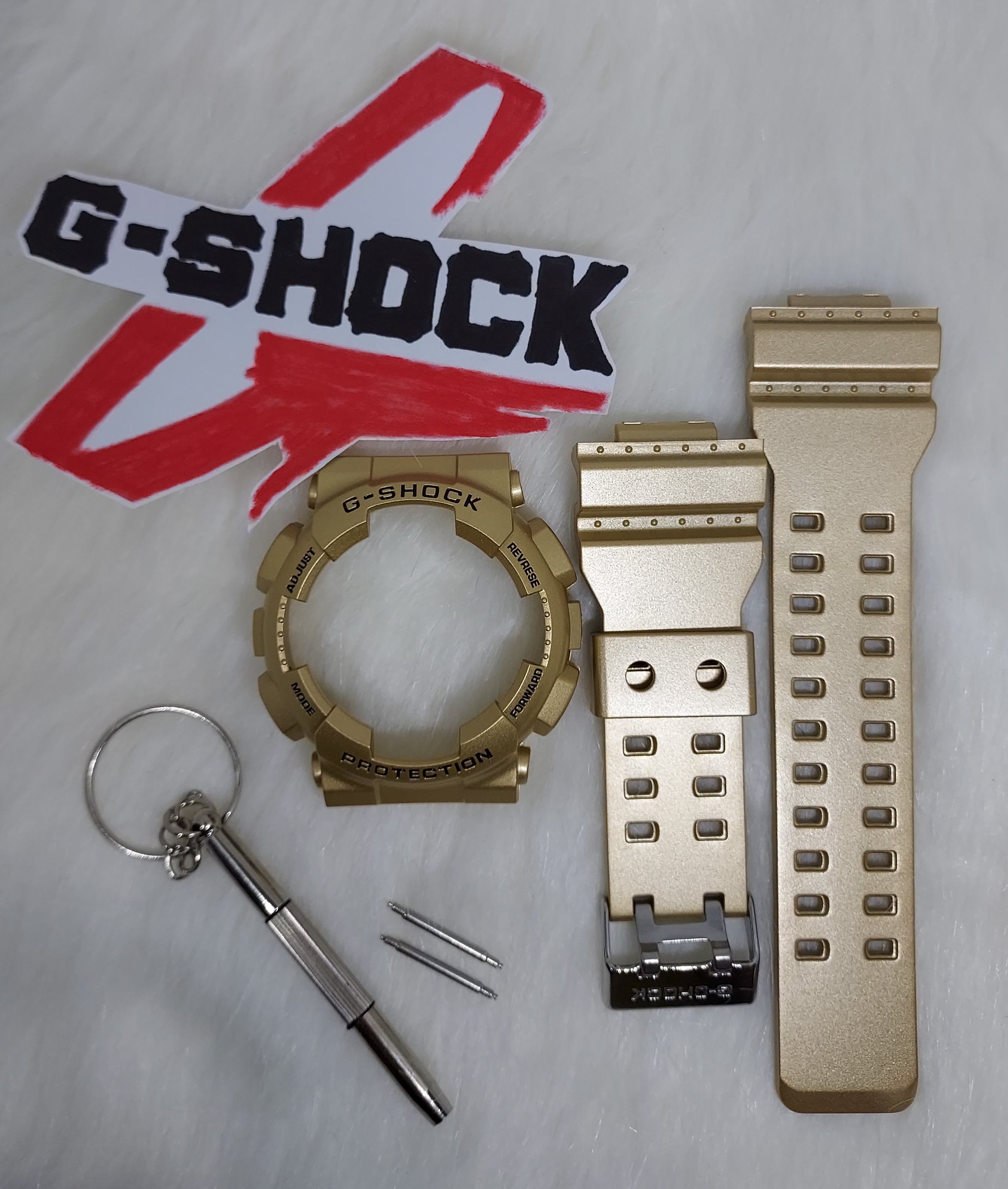 Gshock Straps and Bezel Oem ( Metallic Gold ) GA100 GA110 GA120 GD100 ...