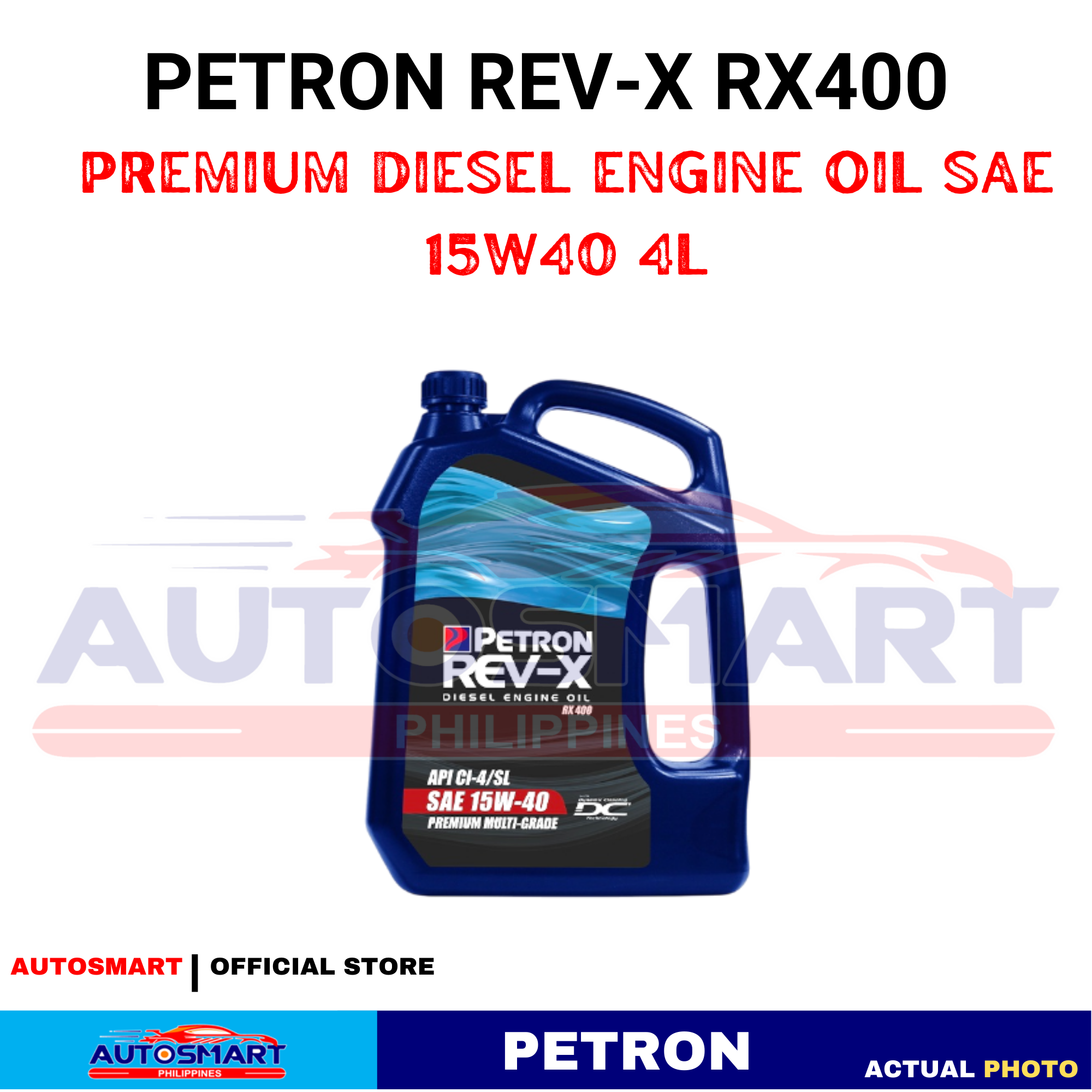 PETRON REV-X RX400 PREMIUM DIESEL ENGINE OIL SAE 15W40 4L | Lazada PH