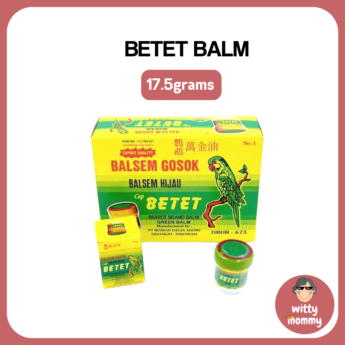 [AUTHENTIC] Betet Muscle Pain Reliever Green Balm, Headache Rub ...