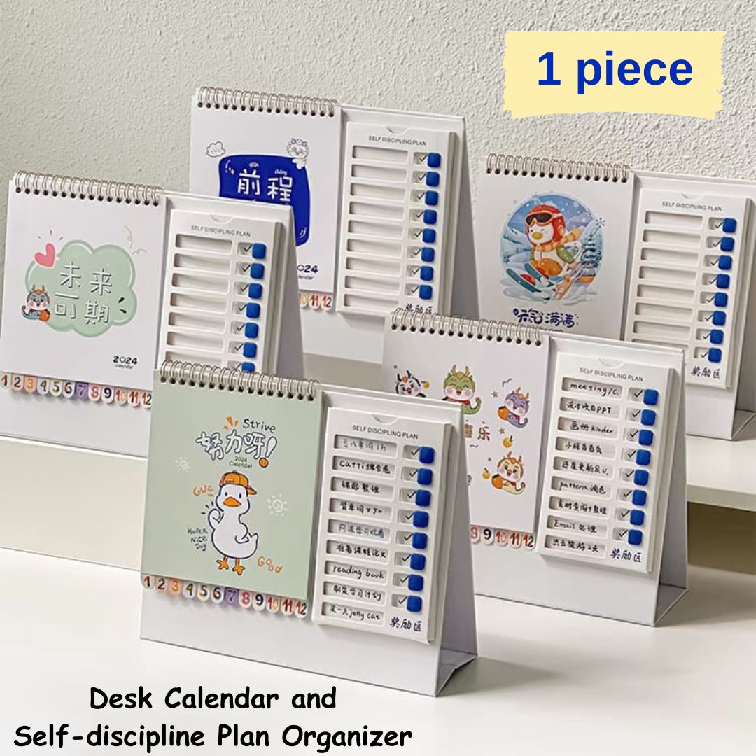 Self-discipline Desk Calendar Stand Organizer / Planner for Kids (Daily ...